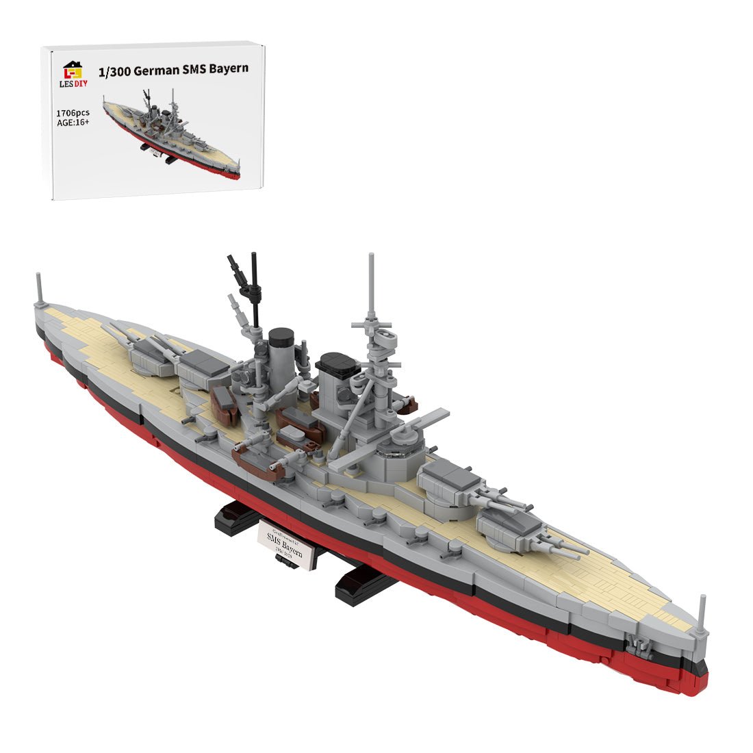 1/300 Scale German Imperial Navy Bayern-class Battleship Building ...