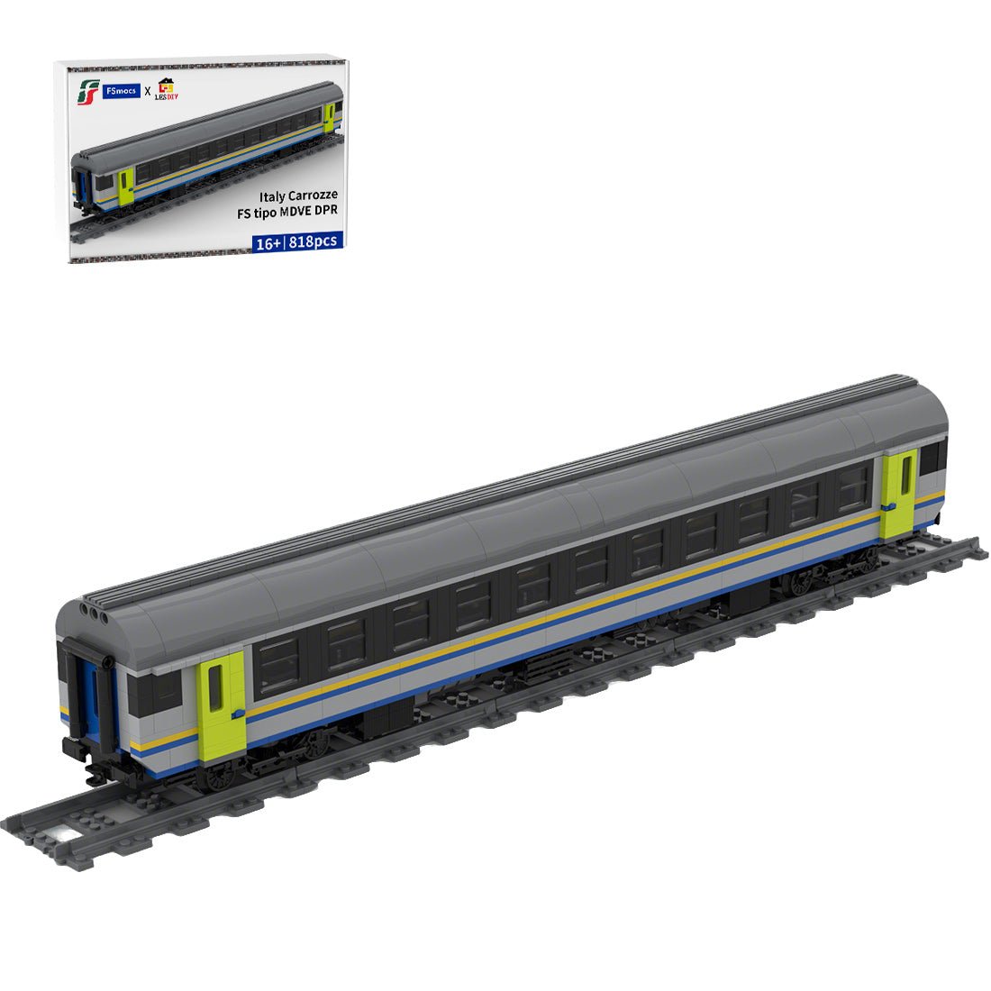 Italy MDVE Carriage DPR Train Building Blocks | LesDiy