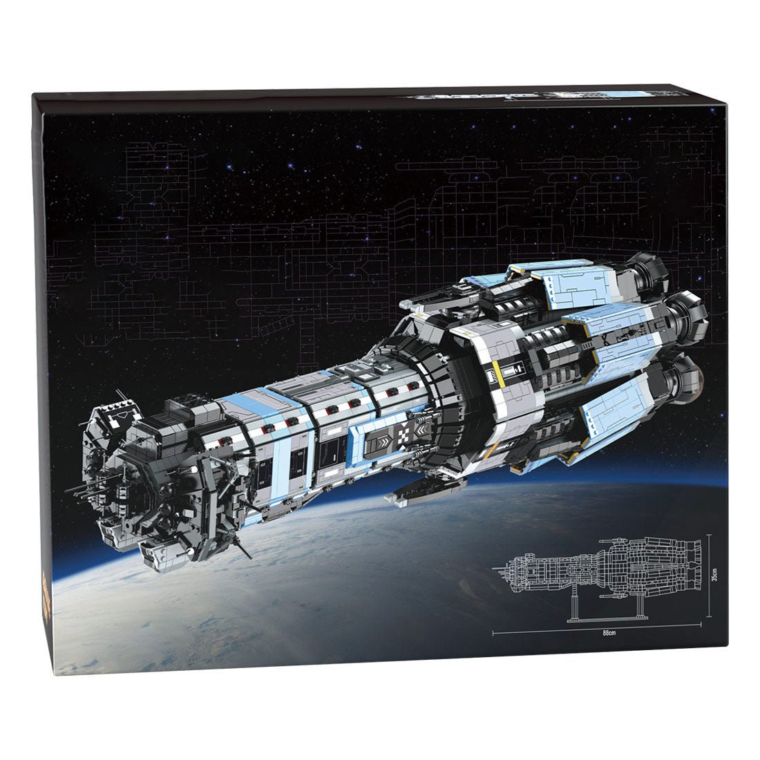 Long-Shape Sci-Fi Battleship Spacecraft Building Blocks Set | LesDiy