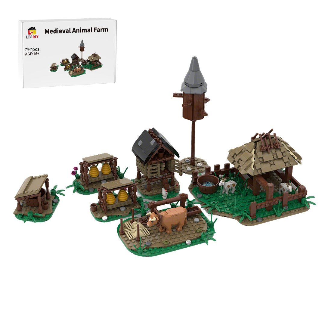 Medieval DIY Animals Ranch Building Blocks | LesDiy