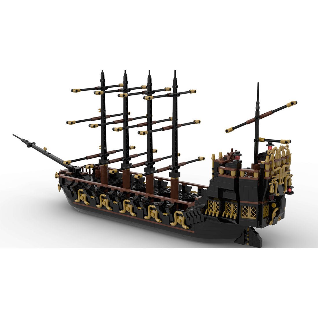 Medieval Golden Pirate Ship Assembly Toy Building Blocks Set | LesDiy