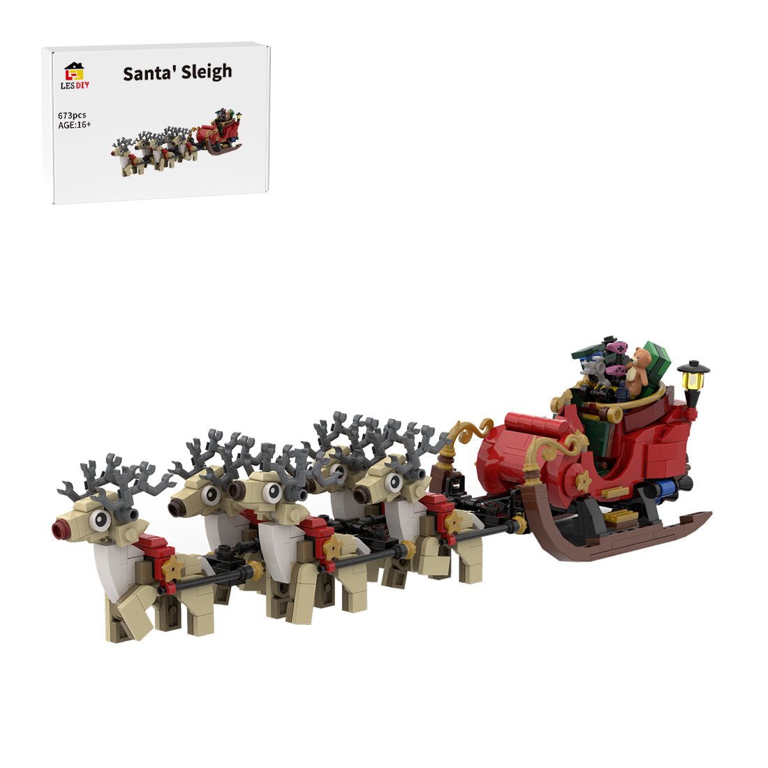 MOC-123535 Santa' Sleigh Street View Building Blocks | LesDiy