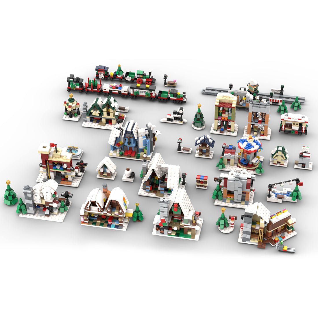 MOC-124484 Winter Village Street View Building Blocks | LesDiy
