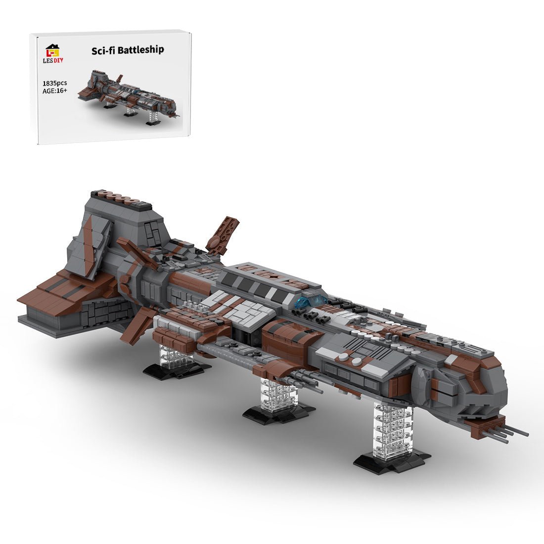 MOC-126952 Lantean Aurora-class Sci-fi Battleship | LesDiy