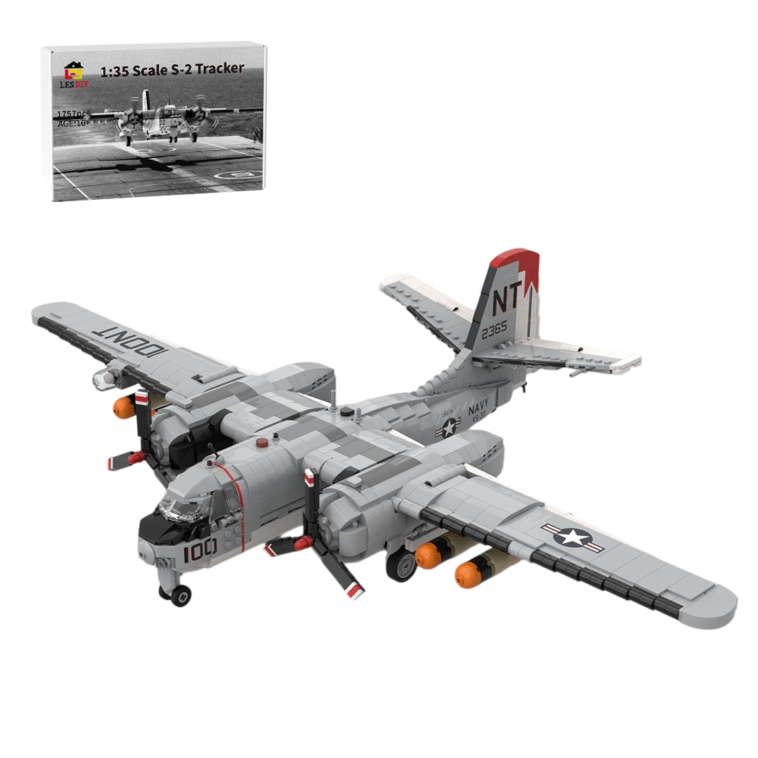 MOC-143540 1:35 Scale S-2 Tracker Building Blocks | LesDiy