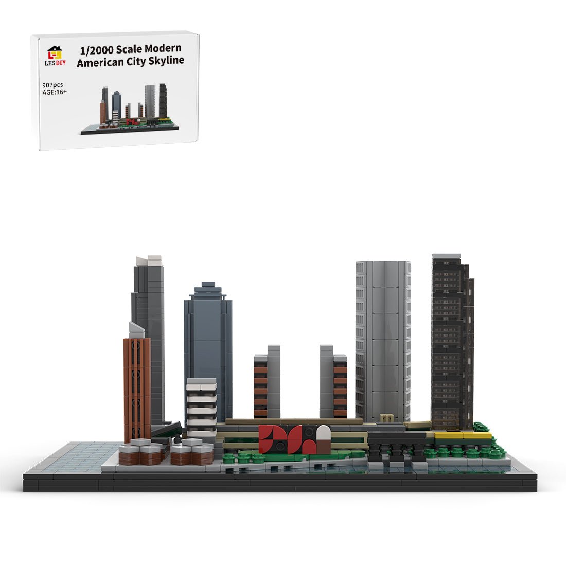 MOC-166240 1/2000 Scale Long Island City Skyline Building Blocks | LesDiy