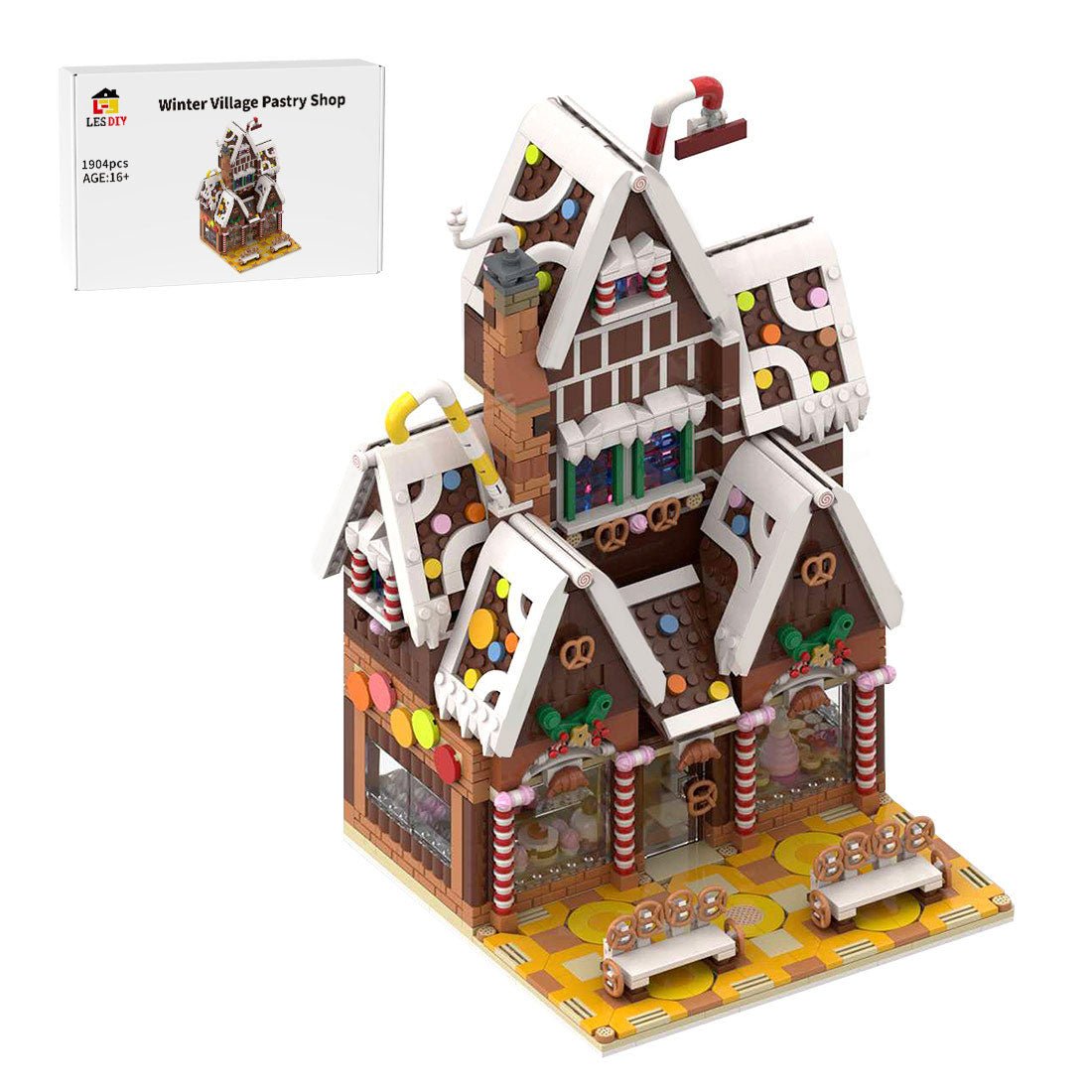 MOC-199764 Winter village pastry shop Building Blocks | LesDiy