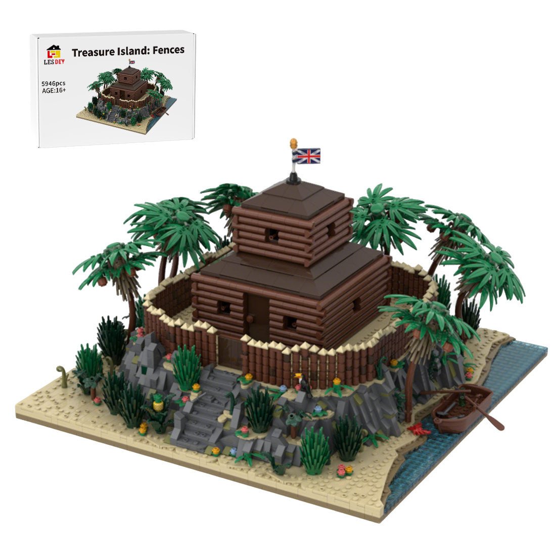 MOC-200180 Treasure Island: The Stockade Buiding Blocks| LesDiy