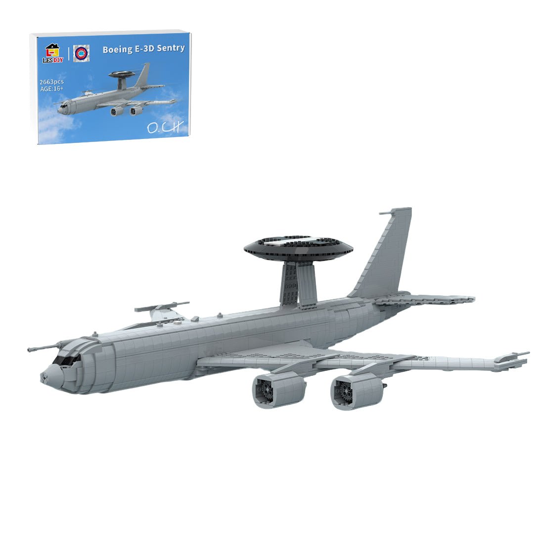 MOC-202912 Boeing E-3D Sentry Building Blocks | LesDiy