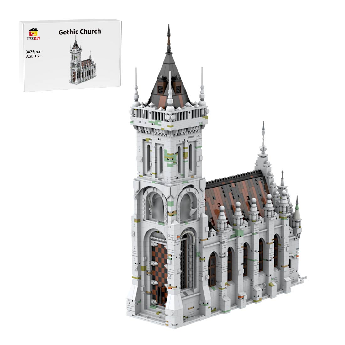 MOC-207213 Gothic Church Building Blocks | LesDiy