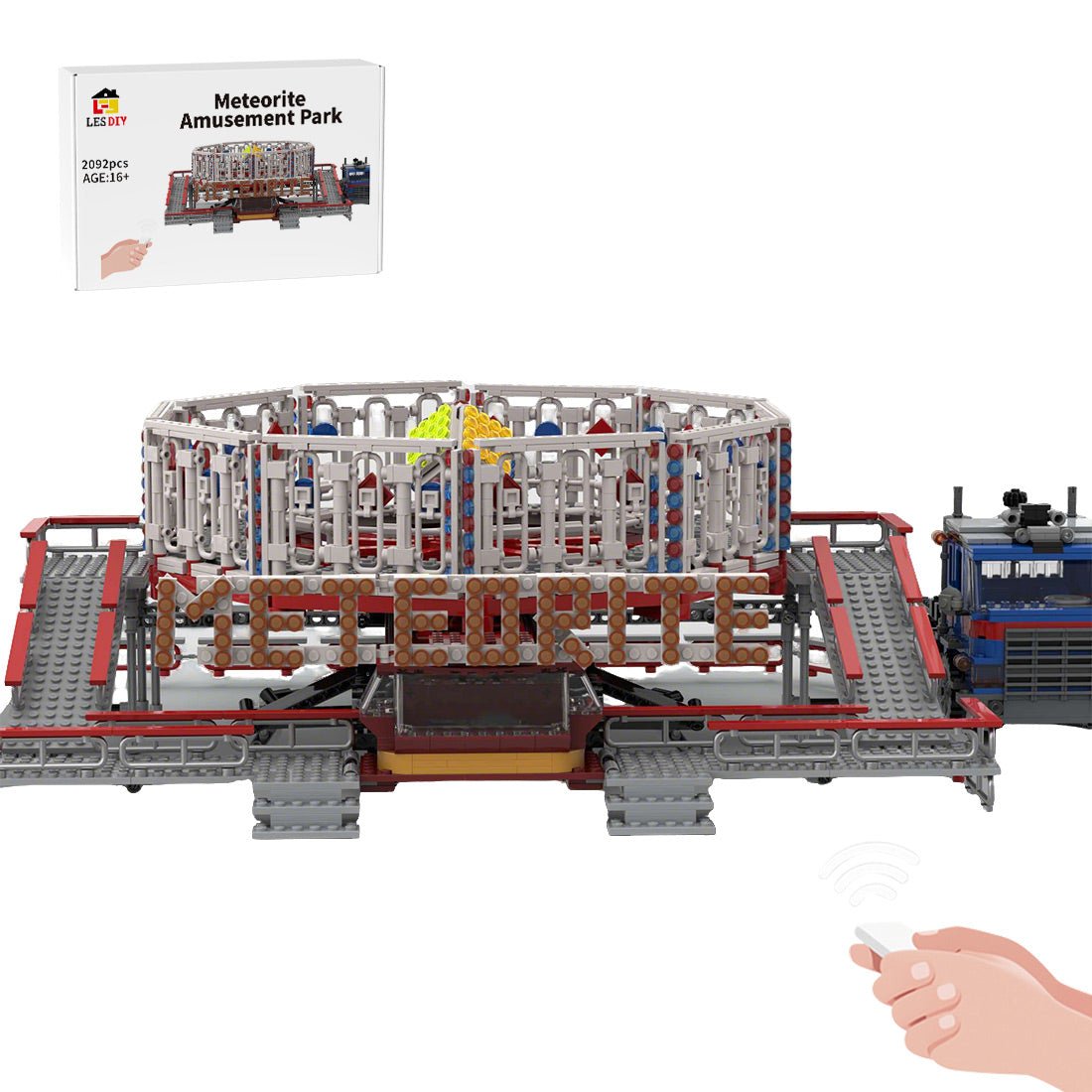 MOC-220631 Fairground Meteorite ride Building Blocks | LesDiy