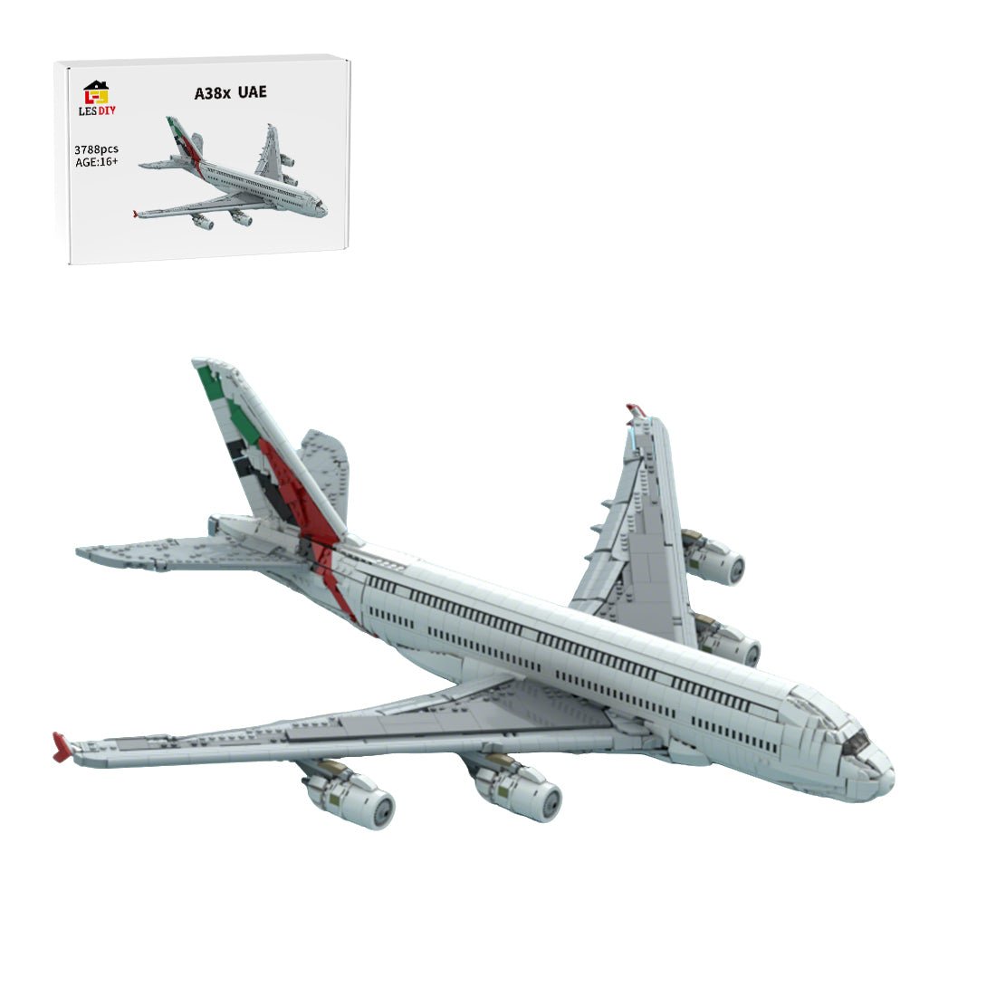 MOC-235903 Emirates Airbus A380 Building Blocks | LesDiy