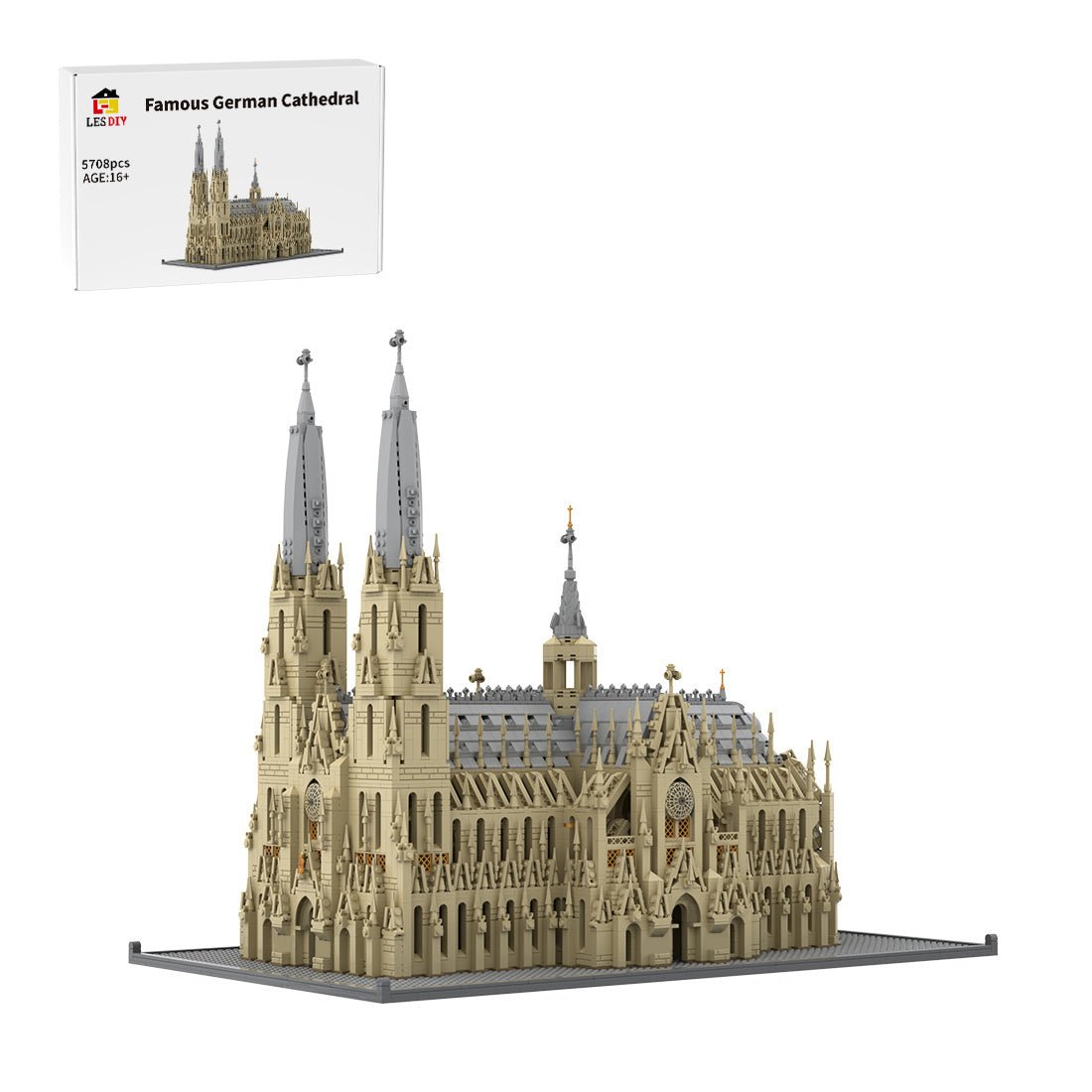 MOC-241011 German Famous Landmark Gothic Cathedral Building Blocks | LesDiy
