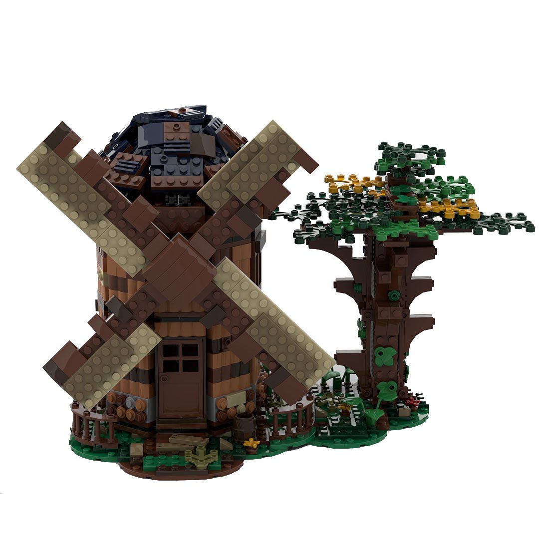 MOC-52517 Medieval Dutch Windmill Building Blocks | LesDiy