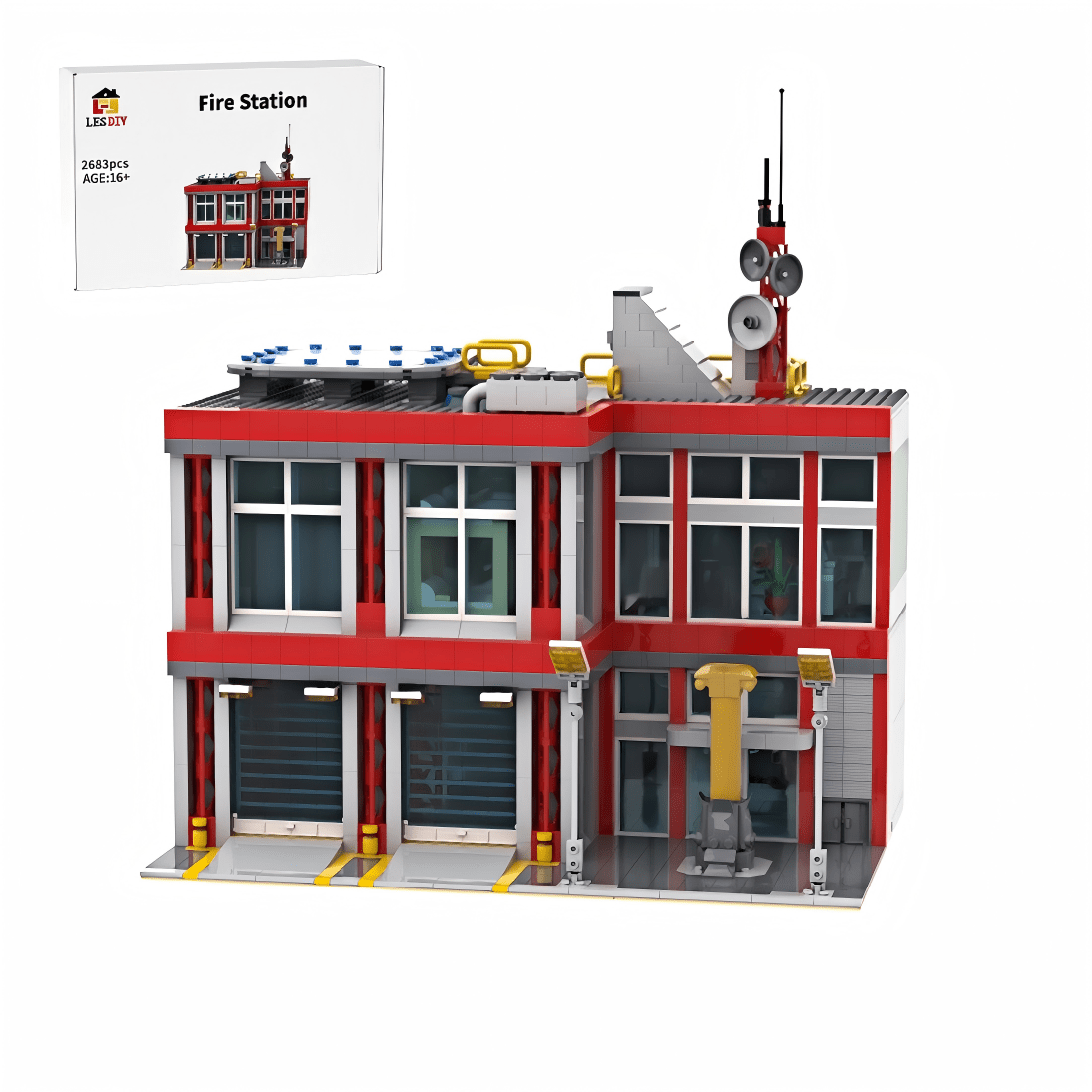 MOC-91959 Fire Station 21 Building Blocks | LesDiy