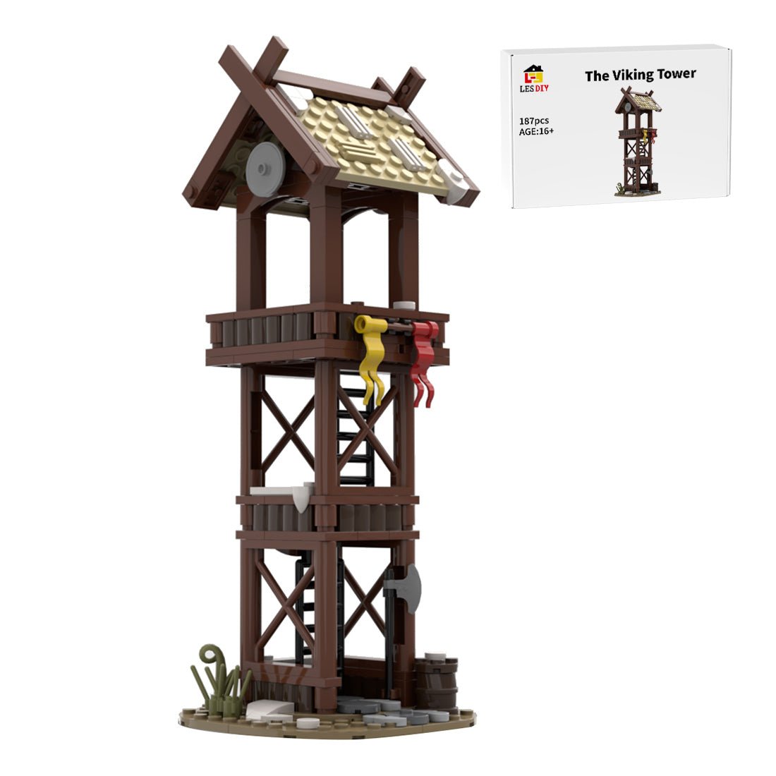 MOC-95891 The Viking Tower Medieval Building Blocks | LesDiy