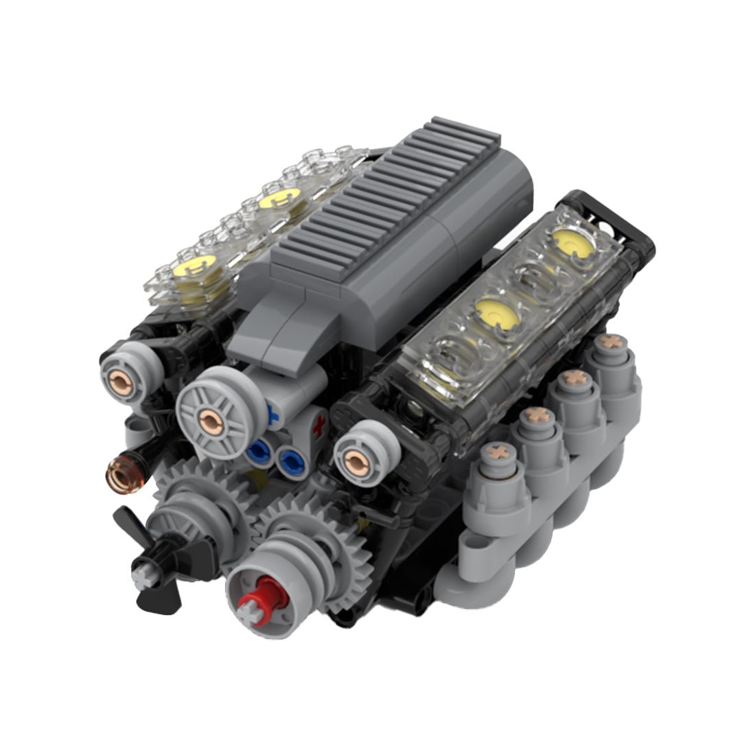 V8 Engine with Gearbox Tech Engine Model | LesDiy.com