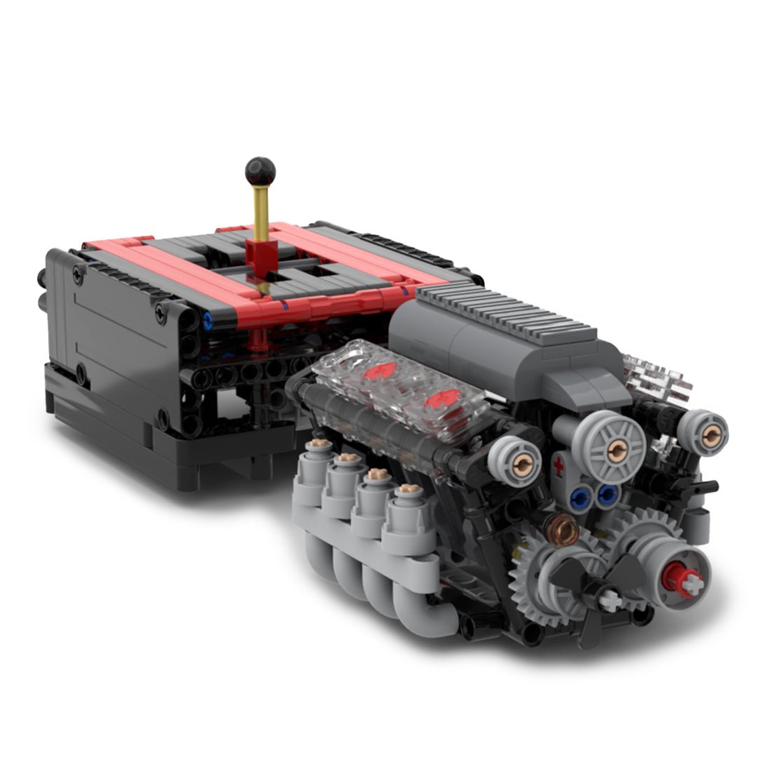 V8 Engine with Gearbox Tech Engine Model | LesDiy